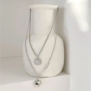 Jewelry | Silver Layered Engraved Good Luck Necklace | Poshmark